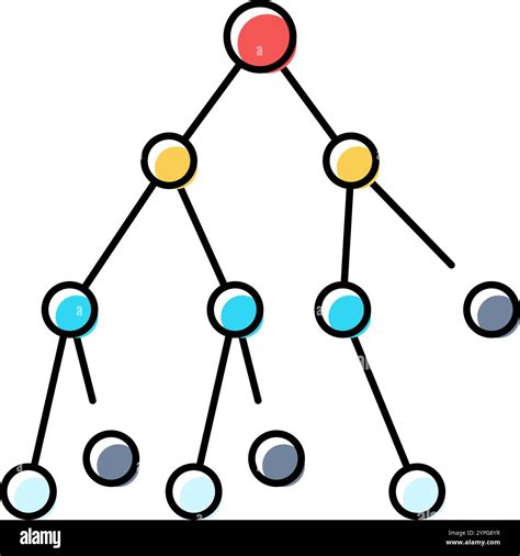 Binary Search Algorithm Color Icon Vector Illustration Stock Vector