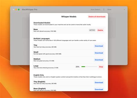 Macwhisper T L Charge Les Mod Les De Transcription La Demande