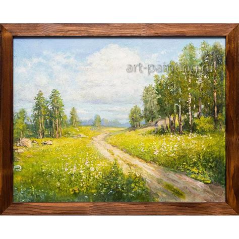 Картина маслом Летний пейзаж Воробьев