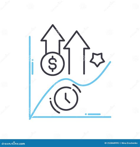 Yield Curve Line Icon Outline Symbol Vector Illustration Concept