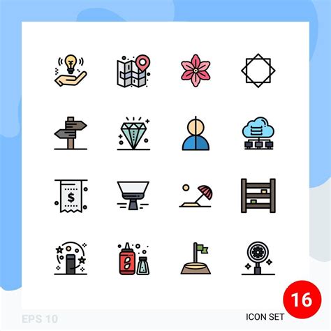 Editable Vector Line Pack Of Simple Flat Color Filled Lines Of Direction Virus Plan Security