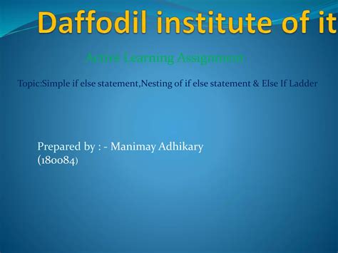 Simple If Else Statementnesting Of If Else Statement And Else If Ladder