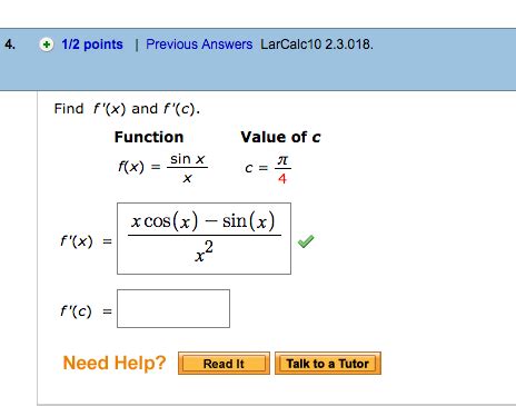 Solved Find F X And F C Function Value Of C F X Chegg