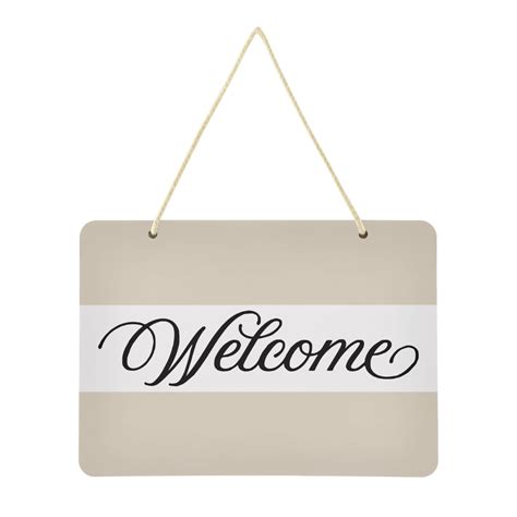 Eggshell Welcome Sign Front Door Pvc 14x10 Inch Hanger Hello Sign