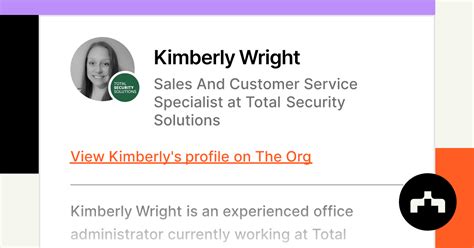 Kimberly Wright Sales And Customer Service Specialist At Total Security Solutions The Org