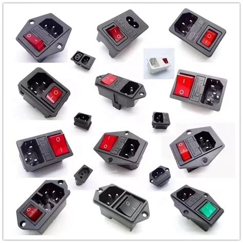 Best 10a 250v Ac Power Socket Plug Receptacle With Red Rocker Switch And Fuse Holder Socket 3 4