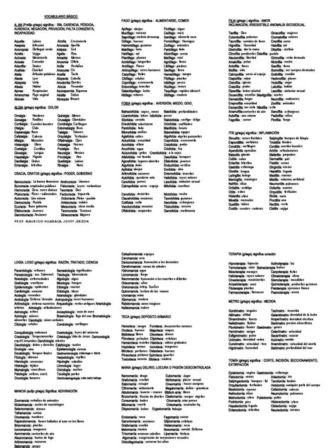 Vocabulario Básico Etimología Pdf