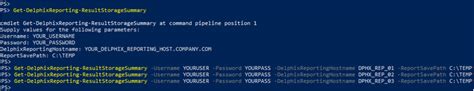 Powershell Delphix Reporting Get Report ‘result Storage Summary