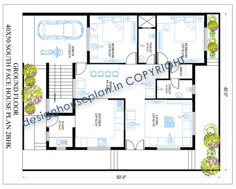 Modern 40x50 House Plans With Garden 2bhk 3bhk Plans