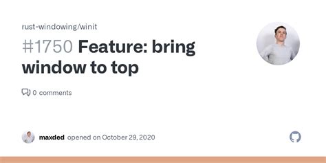 Feature Bring Window To Top · Issue 1750 · Rust Windowingwinit · Github