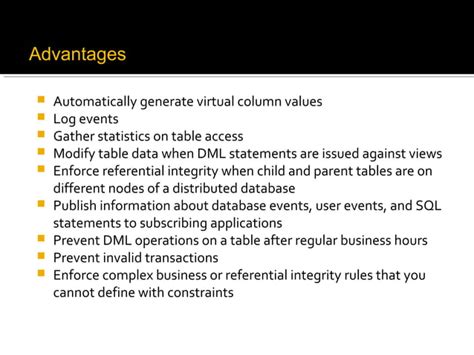 Database Triggers Ppt Databases Computer Software And Applications