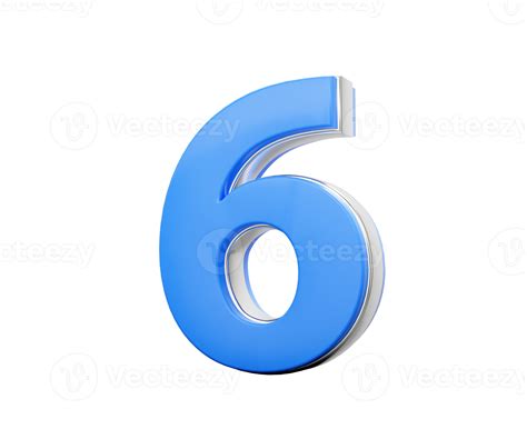 3d Blue 6 Six Digit 3d Six Number 3d Illustration 50815968 Png