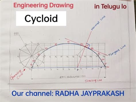 HOW TO DRAW CYCLOID IN ENGINEERING DRAWING IN TELUGU YouTube