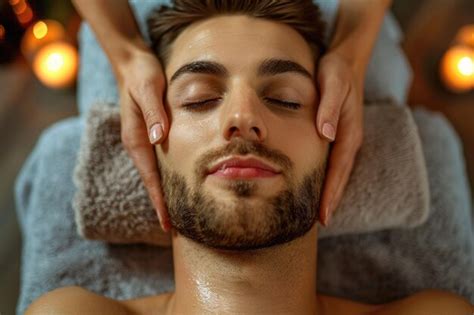 Premium Photo Man Receiving Massage Relax Treatment Close Up From