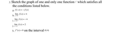 solved 2 sketch the graph of one and only one function f