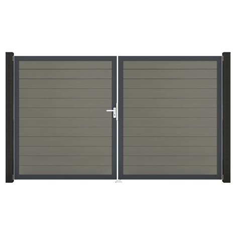 Groja Solid Steckzaun Tor Din Links Db Steingrau Co Extrudiert Online