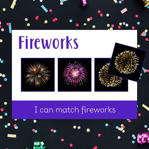 Firework Matching Activity Printable Learning Resources For Etsy