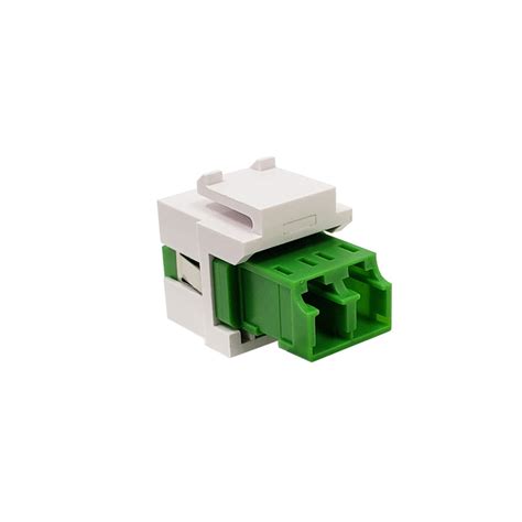 Lclc Keystone Wall Plate Insert White Singlemode Apc Duplex Green Lclc Keystone Wall Plate Insert White Singlemode Apc Duplex Green