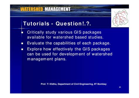 Gis Packages Watershed Management Tutorial Slides Docsity