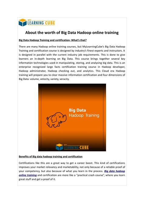 Ppt About The Worth Of Big Data Hadoop Online Training Powerpoint Presentation Id
