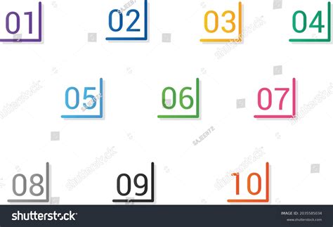 Numeric Number Bullet Point 1 10 Stock Vector Royalty Free 2035585034