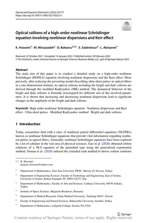 Optical Solitons Of A High Order Nonlinear Schrödinger Equation