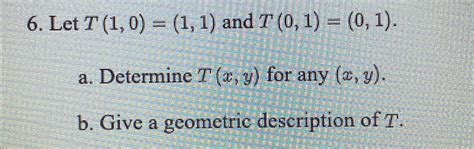 Solved Let T1011 ﻿and T0101a ﻿determine