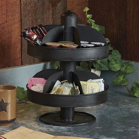 Two Tier Lazy Susan Organizer Antique Farmhouse