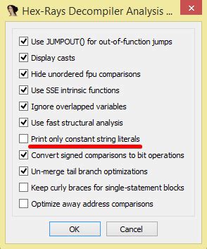 Decompilation IDA Hex Rays Decompiler Show Strings Instead Of
