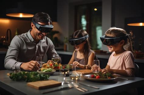 Premium Photo Father And Daughter Wearing Virtual Reality Technology