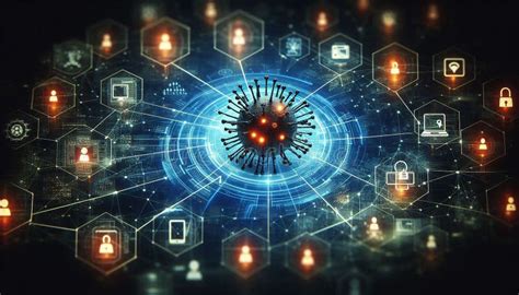 Digital Virus Concept With Networking Elements Stock Illustration