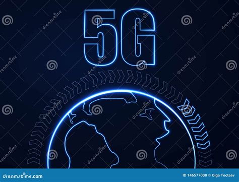 Vector Abstract 5g New Wireless Internet Connection Background Global