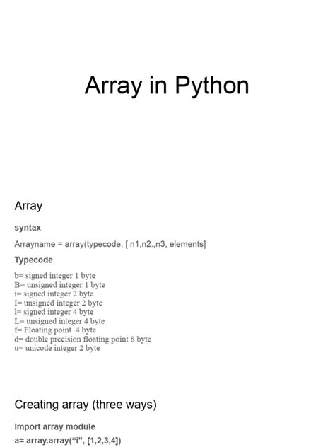 Array In Python 4 Pdf Integer Computer Science Computer Programming