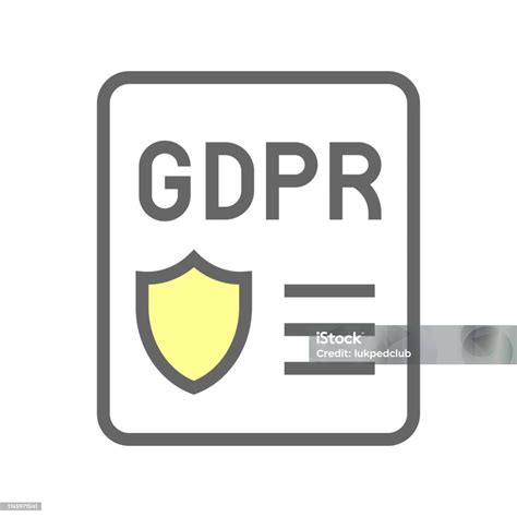 Ikon Regulasi Perlindungan Data Umum Gdpr Gaya Terisi Ilustrasi Stok