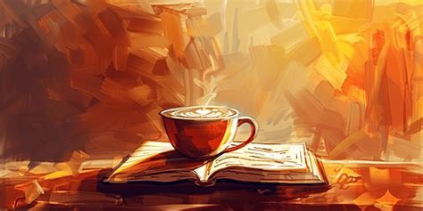 Cozy Reading A Cup Of Coffee On An Open Book Perfect Pair And