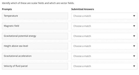 Solved Identify Which Of These Are Scalar Fields And Which