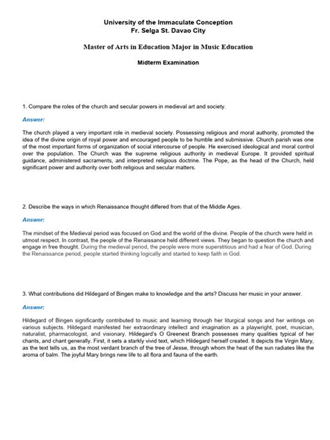 Midterm Exam Music History Pdf