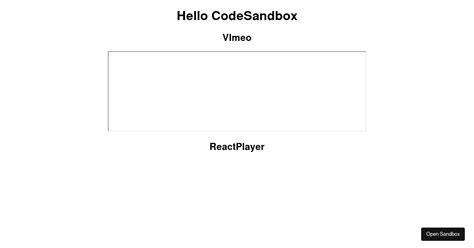 ReactPlayer Sample Forked Codesandbox