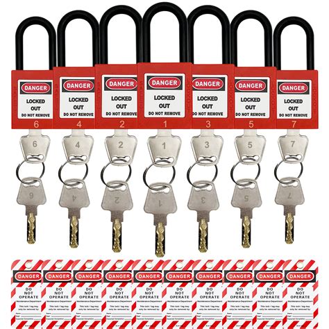 Buy Safby 7 Keyed Different Lockout Tagout Locks With 10 Lock Out Tag