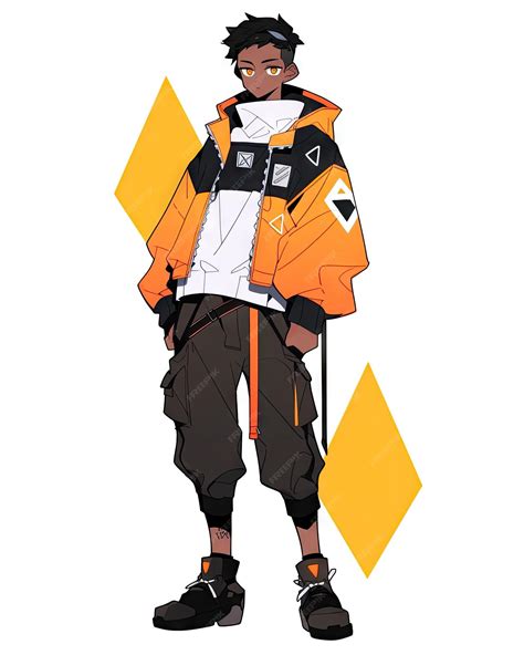 Ilustración De Dibujos Animados De Hombre Anime De Cuerpo Completo De