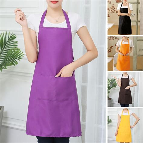 Unisex Apron Long Lasting Work Apron With Pockets Adjustable Straps