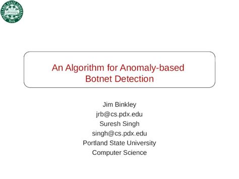 ppt an algorithm for anomaly based botnet detection dokumen tips