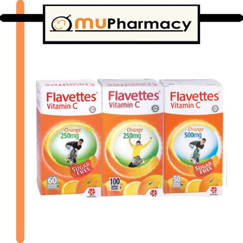 Flavettes Vit C Orange Sugar Free Chewable 250mg 60s 100s Flavettes Vit C Orange Sugar Free