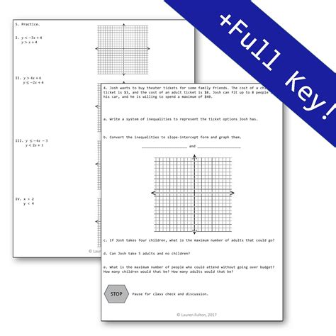 Graphing Systems Of Linear Inequalities Guided Notes And Practice