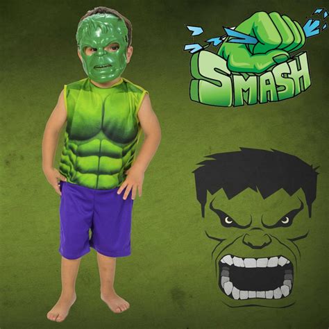 Fantasia Super Herói Hulk De Menino Mais Mascara Submarino