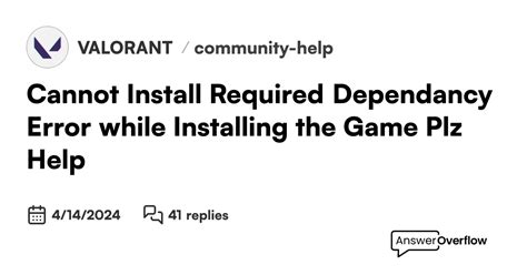 Cannot Install Required Dependancy Error While Installing The Game