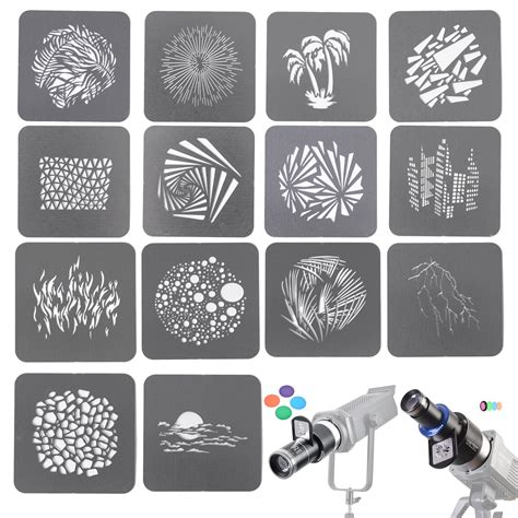 14 Pcs Optical Snoot Gobos For Fs100se50mm Square Metal