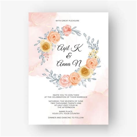 Hermoso Fondo De Marco Rosa Para Invitación De Boda Con Color Beige