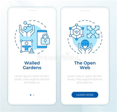 Digital Experiences Blue Onboarding Mobile App Screen Stock Vector Illustration Of Icon