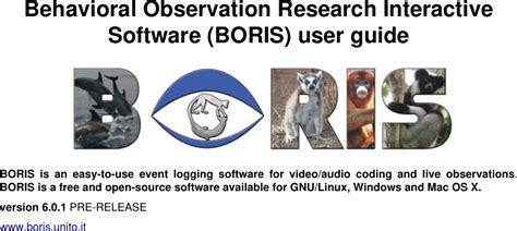 Behavioral Observation Research Interactive Software Boris User Guide Behavioral Observation Research Interactive Software Boris User Guide